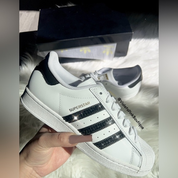 adidas | Shoes | Womens Custom Swarovski Bling Adidas Sneakers | Poshmark